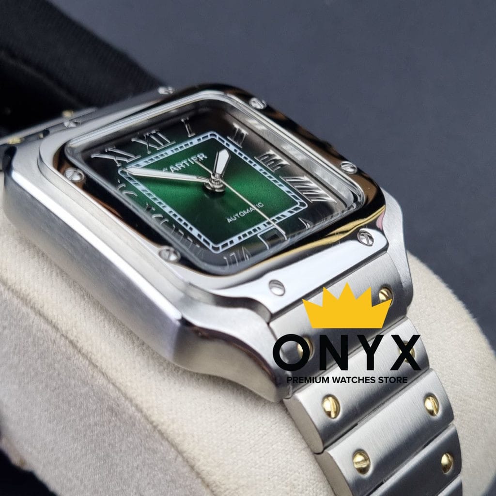 Cartier Santos Green Dial 42mm, Japanese Automatic Movement - Onyx Store