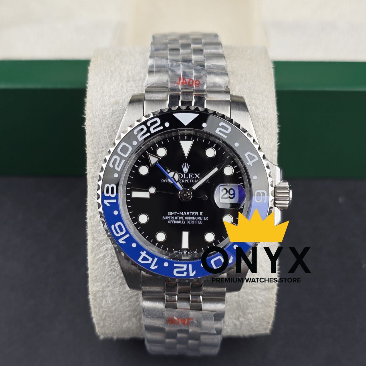 Rolex GMT master II Batman 40mm Jubilee, Automatic Movement - Onyx Store