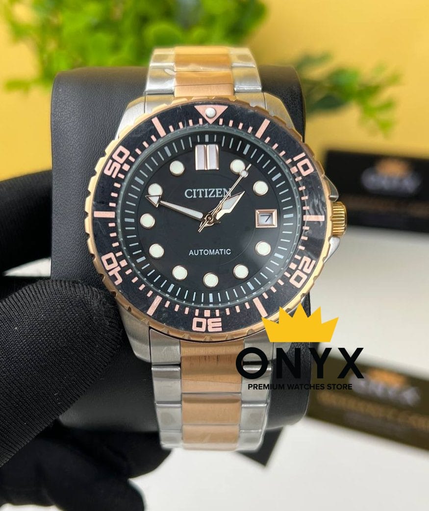 Citizen Automatic Urban Mecha 43mm Black Dial Rose Gold - Onyx Store