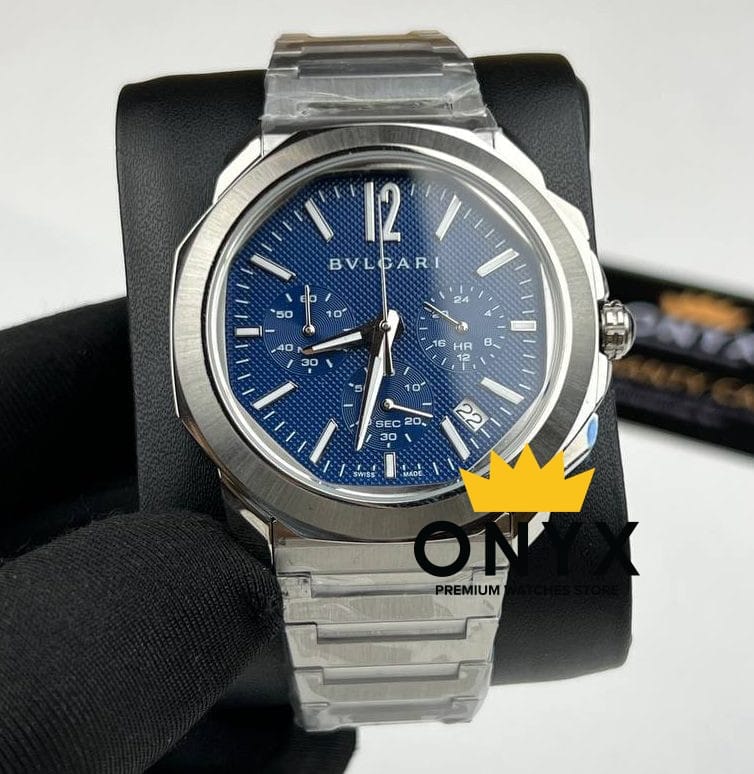 Bvlgari Octo Roma Chronograph Blue Dial 42mm Quartz - Onyx Store